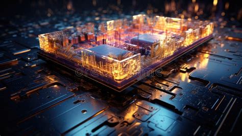 Ai Cpu Circuit Board Technology Background Central Computer