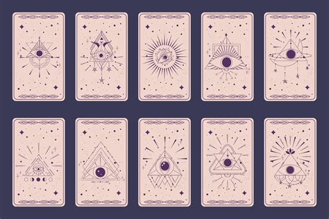 Tarot Card Set With Mystic Eye Pyramid Graphic By Smirnova 26051994