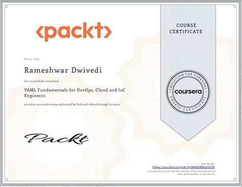 Completed Certification Yaml Fundamentals For Devops Cloud And Iac… Rameshwar Dwivedi
