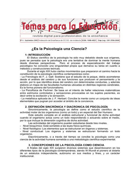¿es La Psicología Una Ciencia