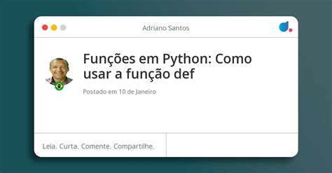 O Que é Def Em Python Braincp