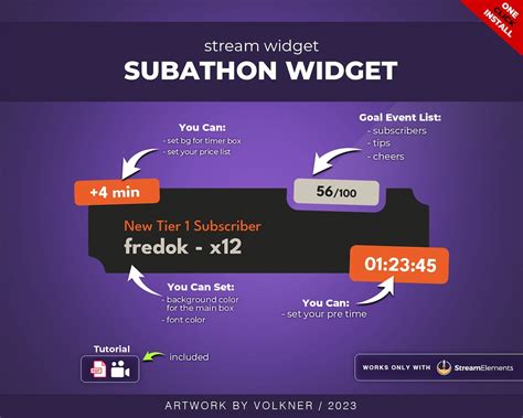 twitch subathon stream widget customizable event rotator and goal