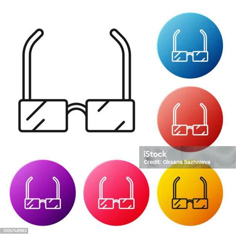 Ilustración De Icono Gafas De Línea Negra Aislado Sobre Fondo Blanco