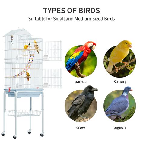 Yitahome 62 Inch Roof Flight Bird Cage Large Metal Parakeet Cages