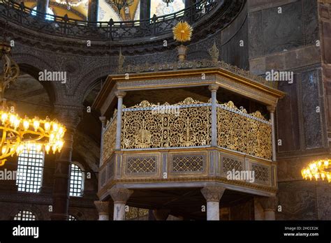 Interior of the Mosque called Hagia Sophia Fatih in Ästanbul Turkey