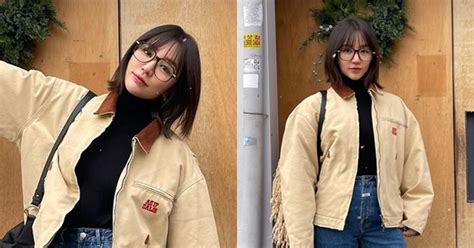 윤은혜 다시 리즈 시절로 대학생 여친 같은 보이시 블루종 젠더리스룩 패션엔