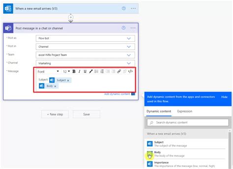 Power Automate Automatische Weiterleitung Von Outlook E Mails An Microsoft Teams Excel Hilfech