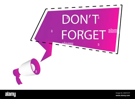 Dont Forget Advertising Sign With Megaphone Black Background Eps 10
