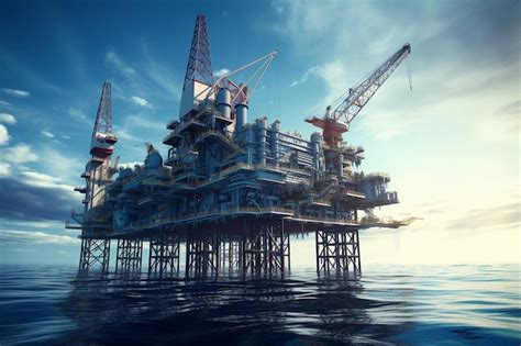 Premium Ai Image Offshore Oil And Gas Wellhead Remote Platform