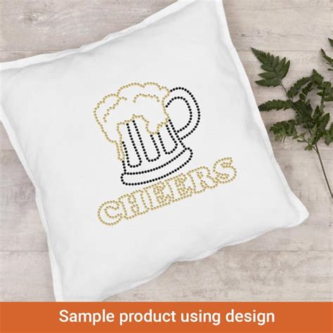 Cheers Beer Rhinestone Design Instant Download