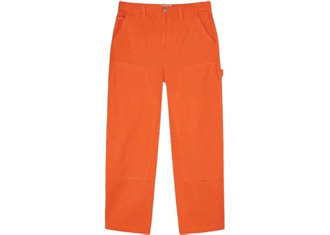 Stussy Canvas Work Pant Orange Mens Ss24 Us