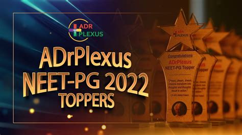 Adrplexus Neet Pg 2022 Toppers Felicitation For Exclusive Online Live