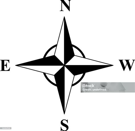 Vector Compass Icons Of North South East And West Direction Vector