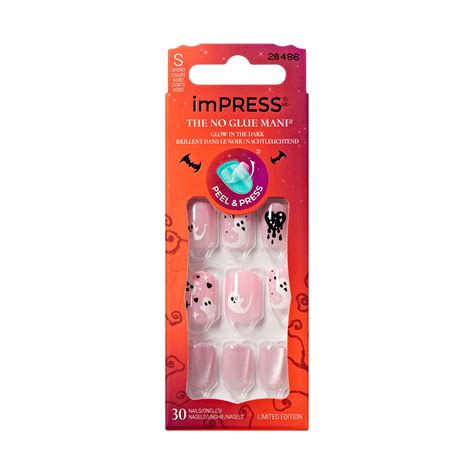 Kiss Impress Halloween Press On Nails ‚Äòcheeky‚Äô Pink Short
