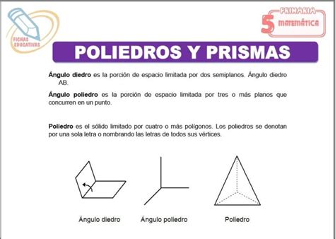 Poliedros Y Prismas Para Quinto De Primaria Fichas Educativas