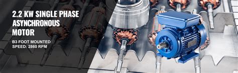 VEVOR IP Moteur Électrique Asynchrone Monophasé Réversible V W tr min en Cuivre