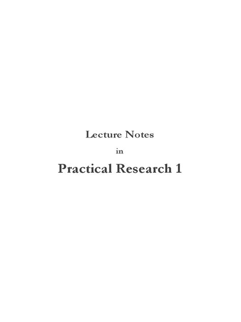 Pr1 Lecture Notes Lesson 1 And 2 Pdf Methodology Scientific