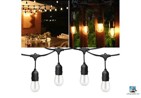 4 x 10 mètres Guirlande lumineuse LED Etanche IP65 20 ampoules