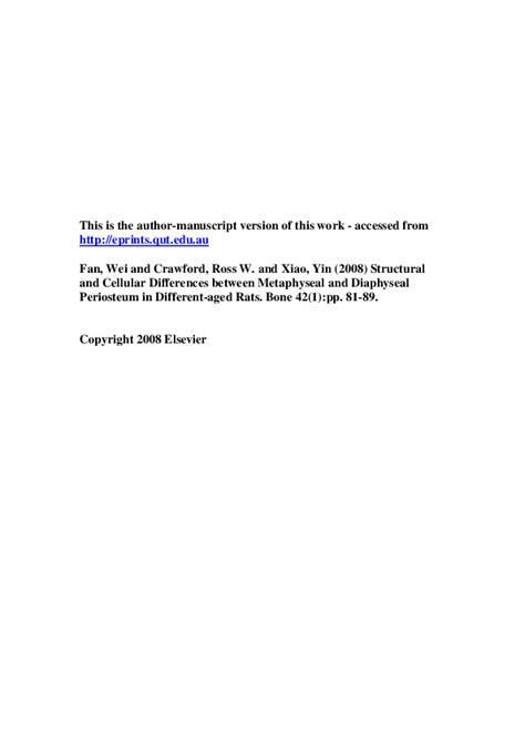 Pdf Structural And Cellular Differences Between Metaphyseal And