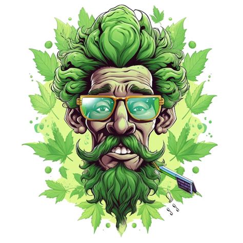 Premium Photo A Close Up Of A Cartoon Man With A Green Beard And