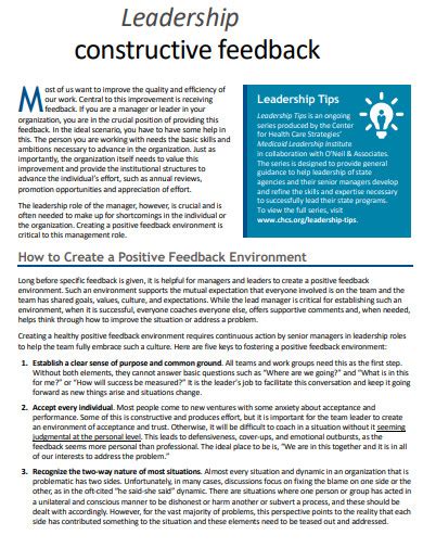 30 Constructive Feedback Examples In Pdf Examples