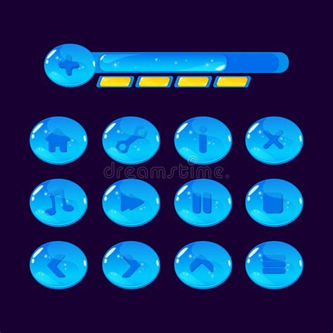 Buttons Set Vector Gui Asset Collection For Game And App Stock Vector
