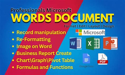 Do Create Edit Format Design Ms Word Documents And Excel By