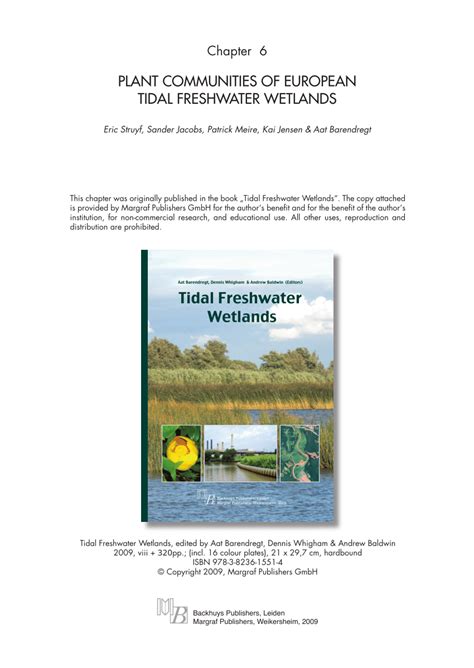 Pdf Plant Communities Of European Tidal Freshwater Wetlands