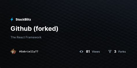 Github Forked Stackblitz