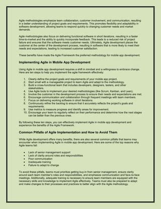 Agile Framework For Mobile App Development Pdf