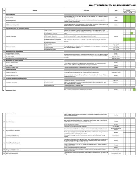 hse objective and plan databased pdf