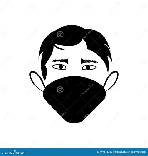 戴口罩以避免简单矢量图设计病毒 向量例证 插画 包括有 分级显示 现有量 图标 仔细 意识 图象 197551705