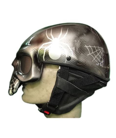 Capacete Caveira Aranha Verniz Brilho Custom Chopper R 227 78 Em