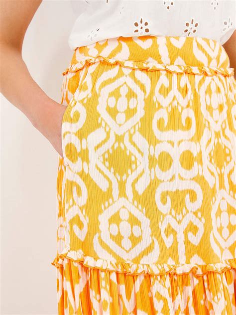 Julipa Irregular Yellow Tiered Crinkle Skirt Plus Size 18 To 28