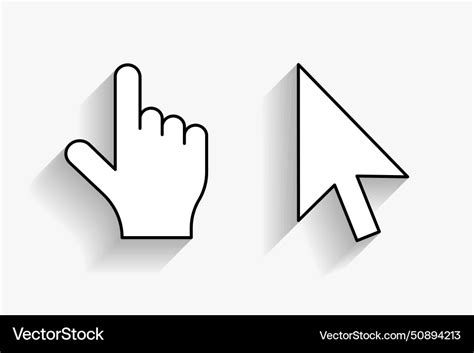 3d Style Flat Mouse Cursor And Pointer Design Vector Image