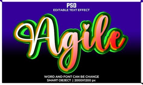 Premium Psd Agile Psd 3d Text Effect Fully Editable High Quality