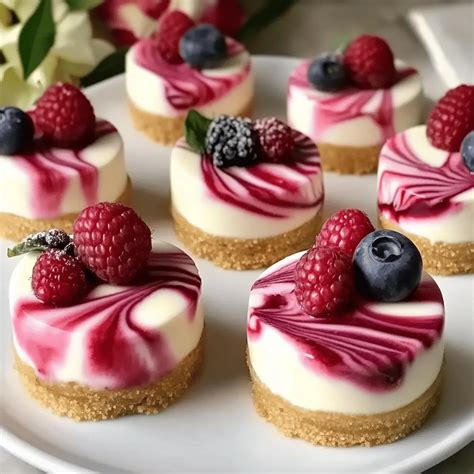 Irresistible Mini Berry Swirl Cheesecakes For Summer Delight