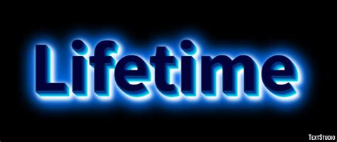 Lifetime 3D With Blue Glow Text Effect Generator