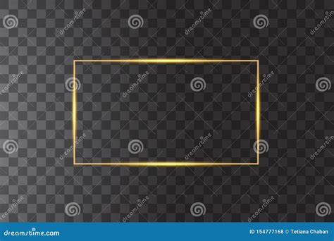 Marco De Oro Del Vector Con Efectos Luminosos Bandera Brillante Del Rect Ngulo Aislado En Fondo