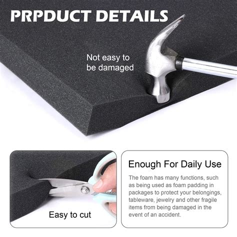 6 Pcs Polyurethane Foam Sheet 16x12x1 Inch Cuttable Foam