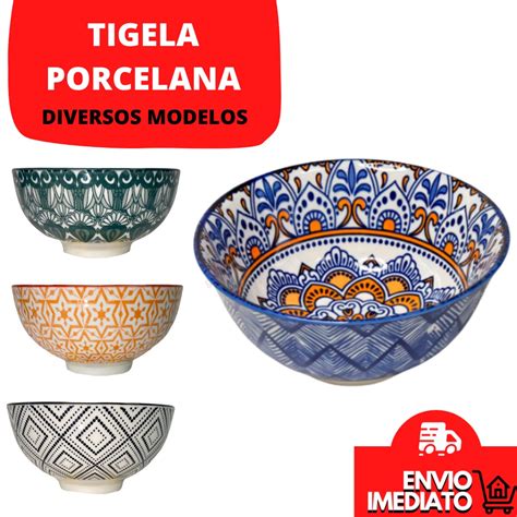 Tigela Bowl Cambuca Porcelana Estampado Sopas Caldos Sobremesa Cereais Molhos Multiuso Diversos