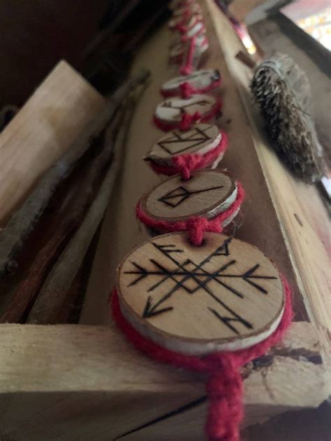 personalized wood round bind rune chain offering — traveling teahouse