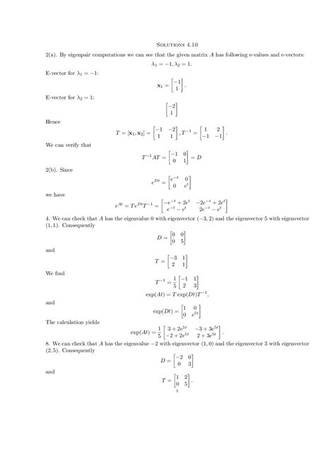 Homework Section 410 411 Introduction To Differential Equations Math 2214 Docsity