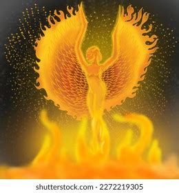 Fire Phoenix Mythical Girl Art Stock Illustration Shutterstock