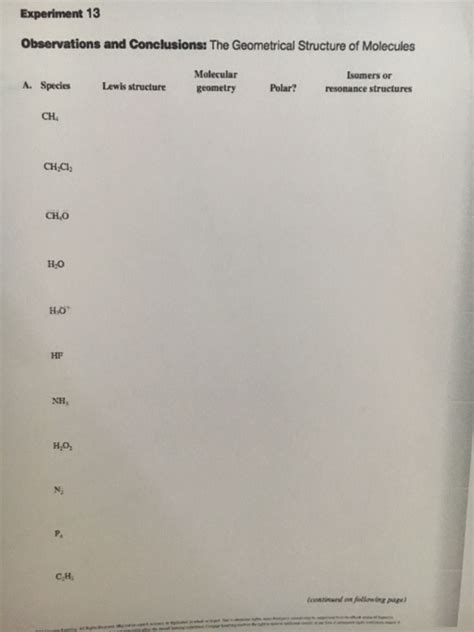 Solved Experiment 13 Observations And Conclusions The