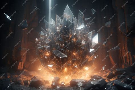 Premium Ai Image Ancient Crystal Matrix Resonating With The Echoes