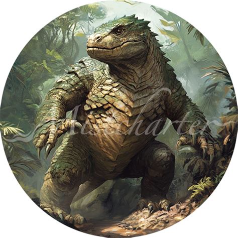 Giant Lizard Game Tokens For Vtt And Ttrpg Mistcharter Maps