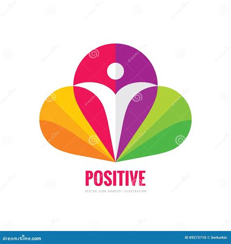 Positive Vector Logo Template Concept Illustration Abstract Human