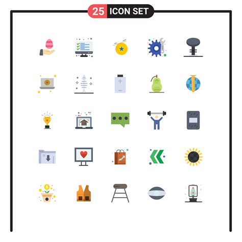 25 User Interface Flat Color Pack Of Modern Signs And Symbols Of Stool