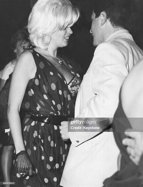American Actress Jayne Mansfield At A Nightclub In Rome 13th June